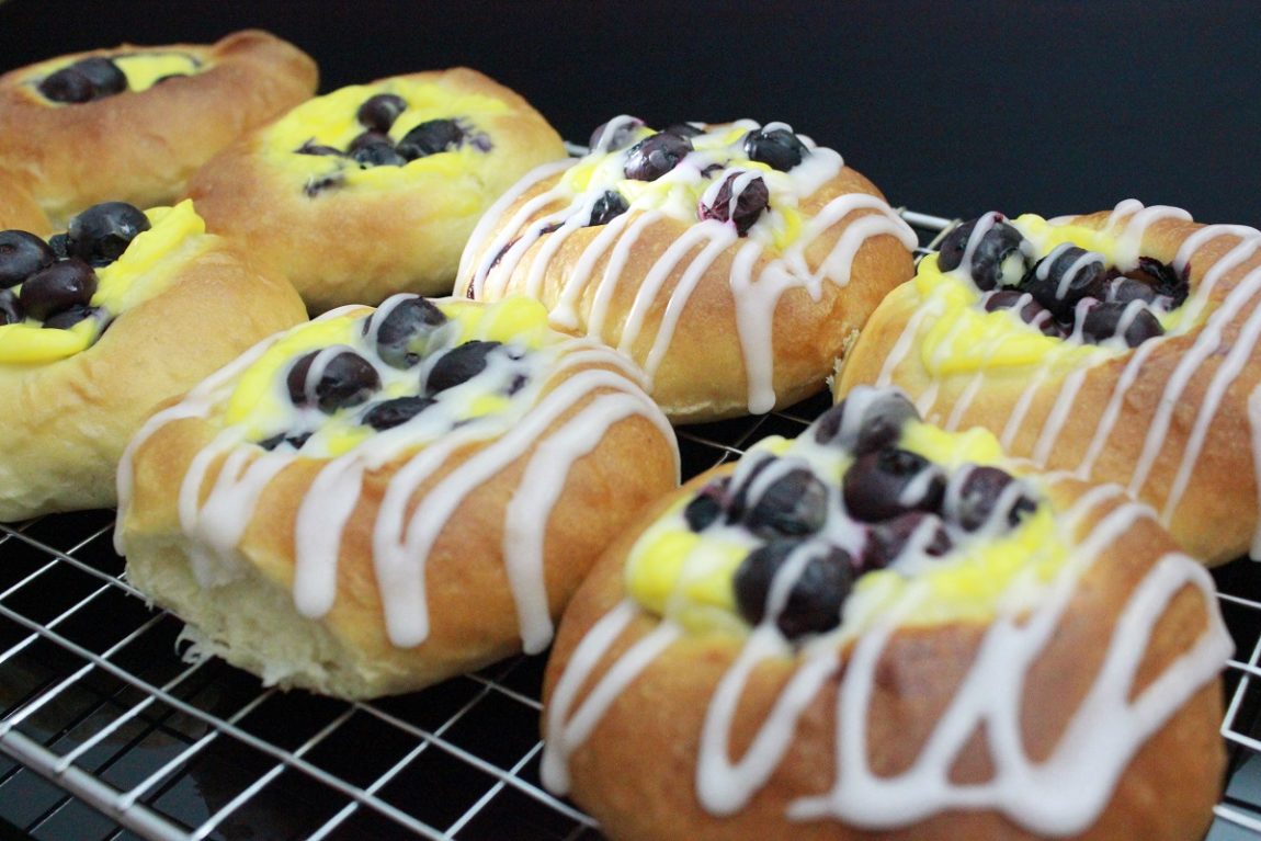 Vaniljeboller med blåbær